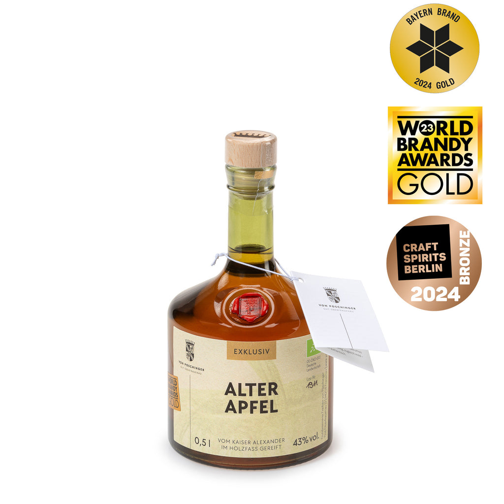 Bio Edelbrand Alter Apfel vom Kaiser Alexander ausgebaut im Barriquefa ...